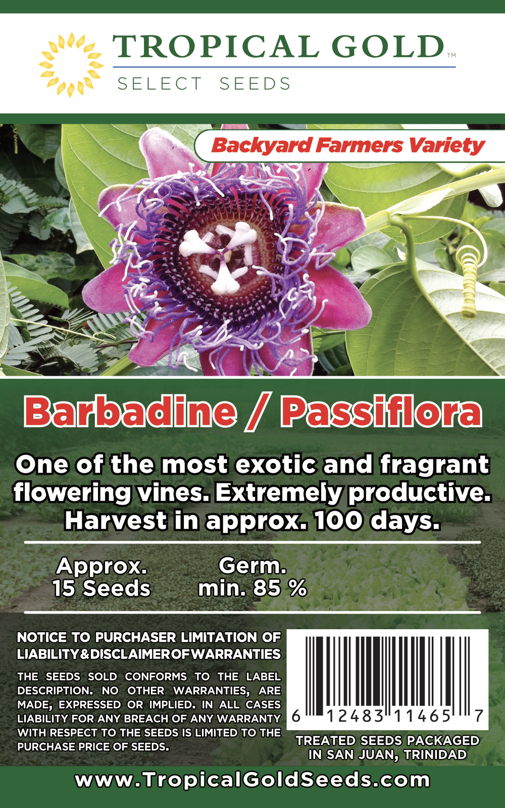 BARBADINE / PASSIFLORA – Tropical Gold Seeds